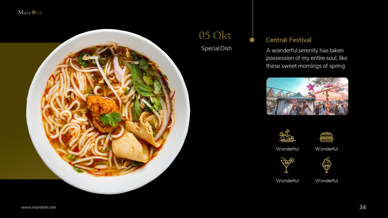 Main Dish Restaurant Keynote Presentation Template Fully Animated ...