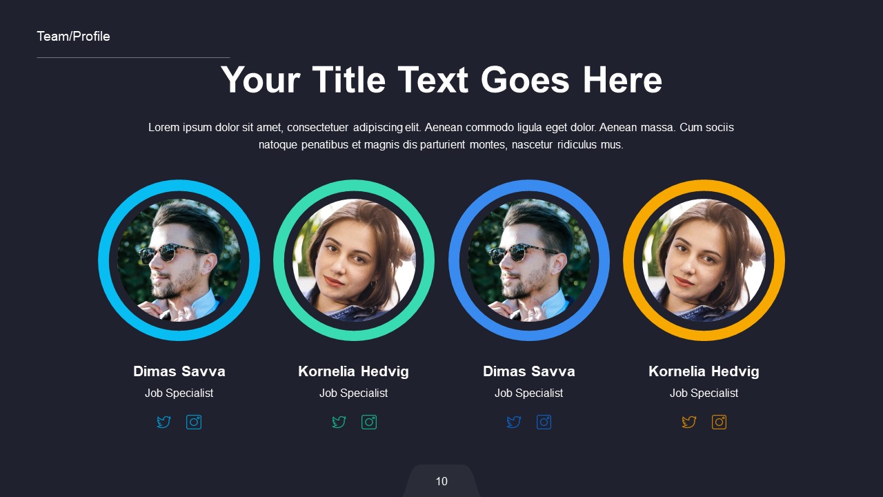 Team and Profile PowerPoint Presentation Template, Presentation Templates