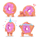 Donuts Vector Cartoon Characters Set, Vectors | GraphicRiver