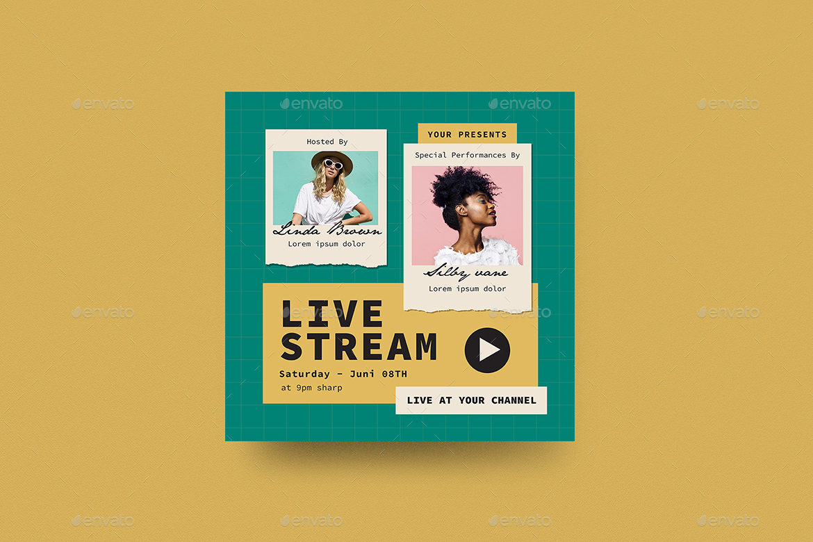 Live Stream Event Flyer Set, Print Templates | GraphicRiver