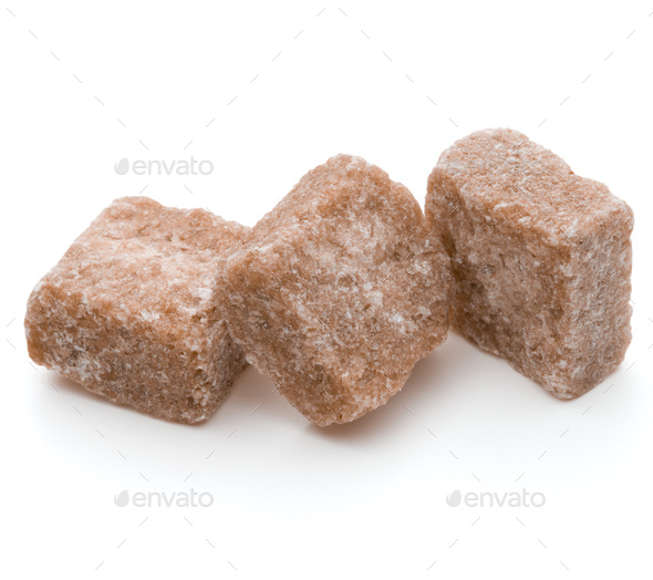 Brown lump cane sugar cube isolated on white background cutout Stock ...