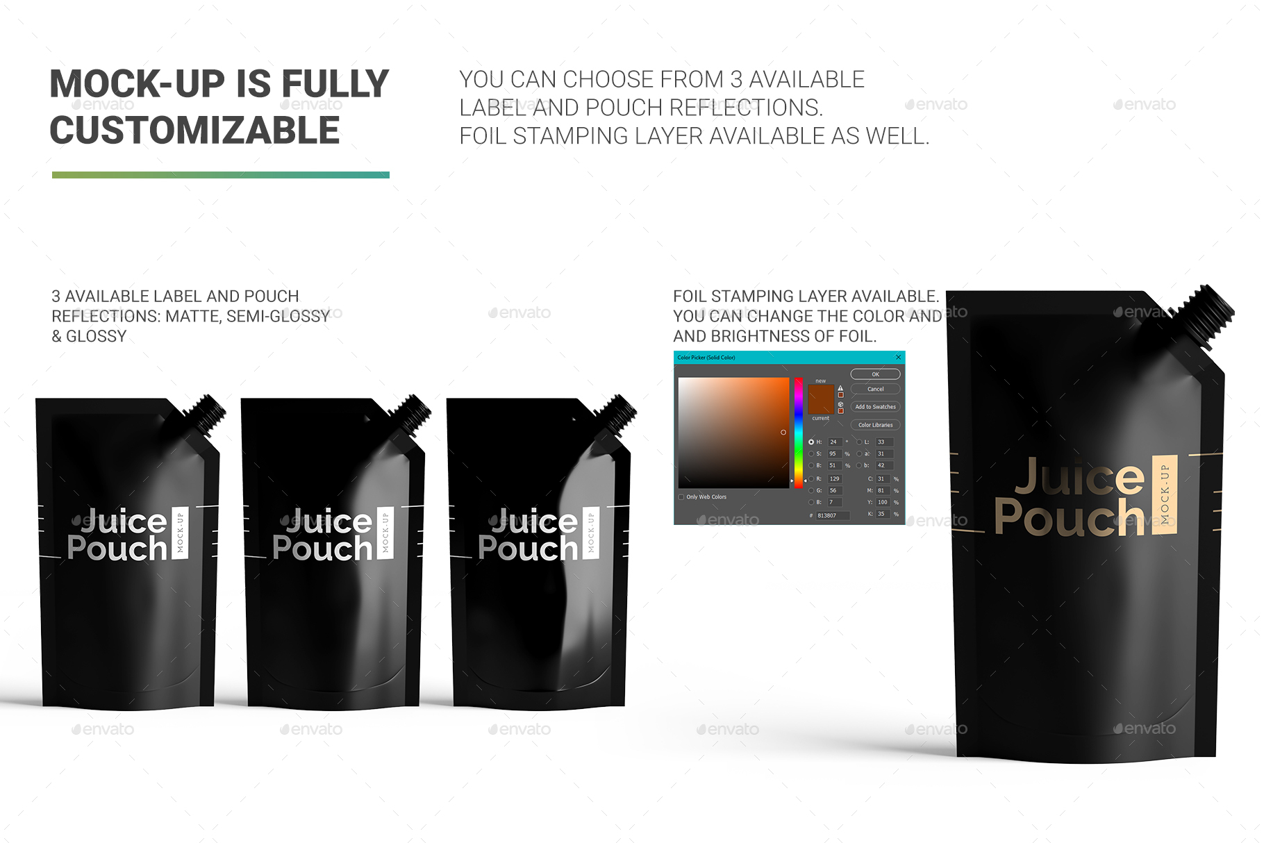 Juice Pouch Doypack Mock-Up, Graphics | GraphicRiver