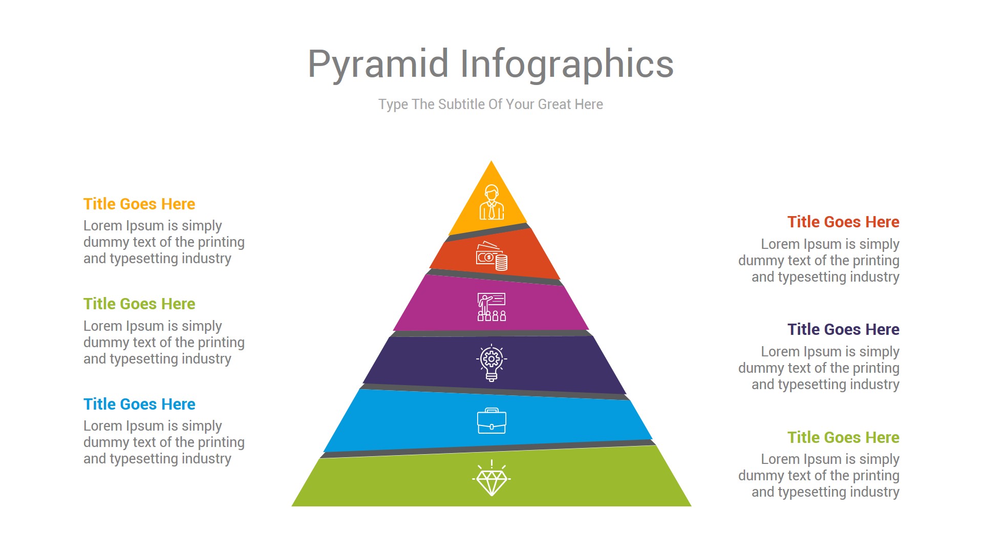 Pyramid Infographics Google Slides Diagram, Presentation Templates