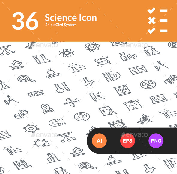 36 Science Icon, Icons | GraphicRiver