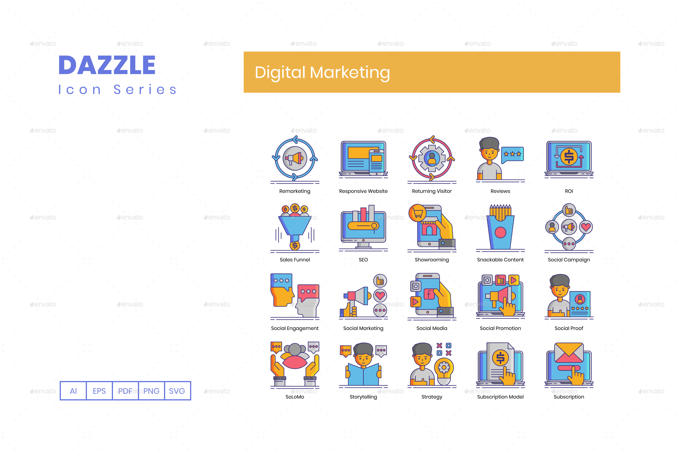 90 Digital Marketing Icons, Icons | GraphicRiver