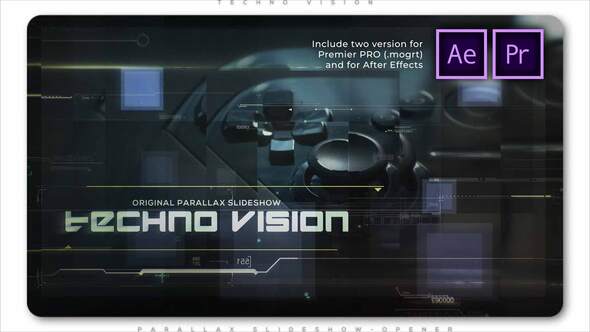 Techno Vision Parallax Slideshow, Premiere Pro Templates | VideoHive