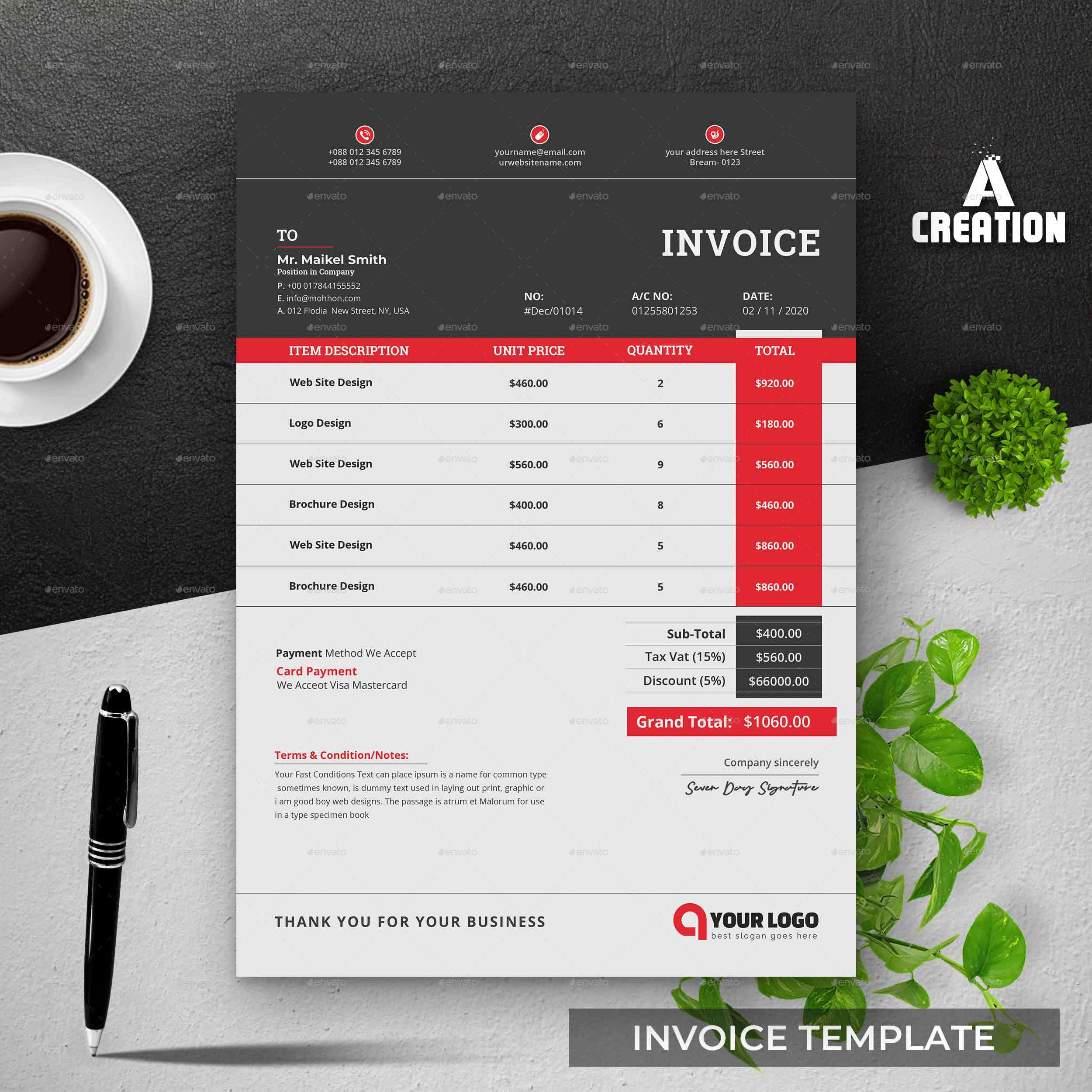 Invoice, Print Templates | GraphicRiver