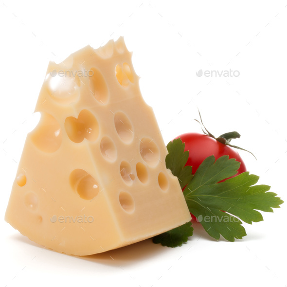 Cheese block isolated on white background cutout Stock Photo by natika