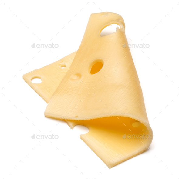 cheese slice isolated on white background cutout Stock Photo by natika