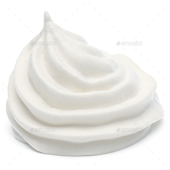 Whipped cream swirl isolated on white background cutout Stock Photo by ...