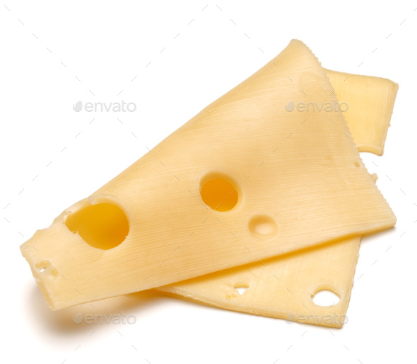 cheese slice isolated on white background cutout Stock Photo by natika