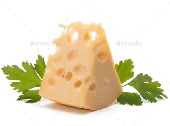 Cheese block isolated on white background cutout Stock Photo by natika