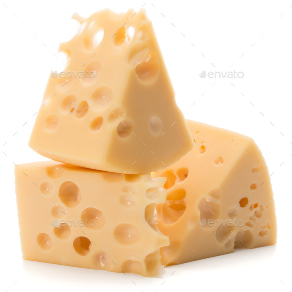 Cheese block isolated on white background cutout Stock Photo by natika