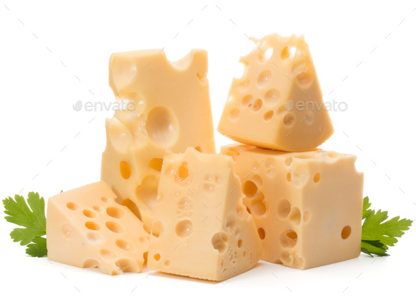 Cheese block isolated on white background cutout Stock Photo by natika