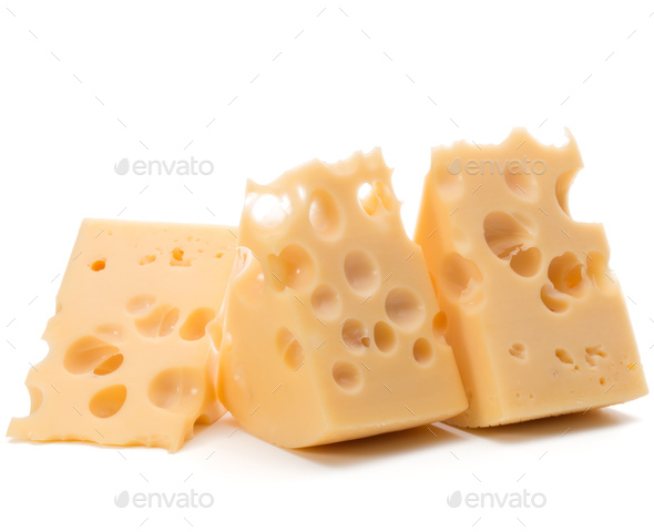 Cheese block isolated on white background cutout Stock Photo by natika