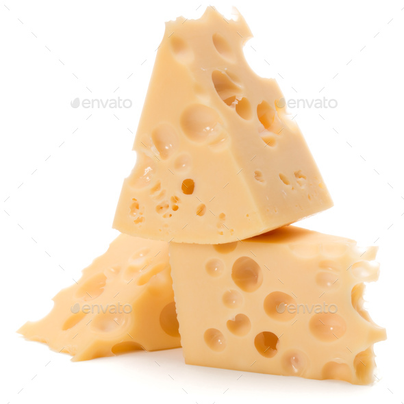Cheese block isolated on white background cutout Stock Photo by natika