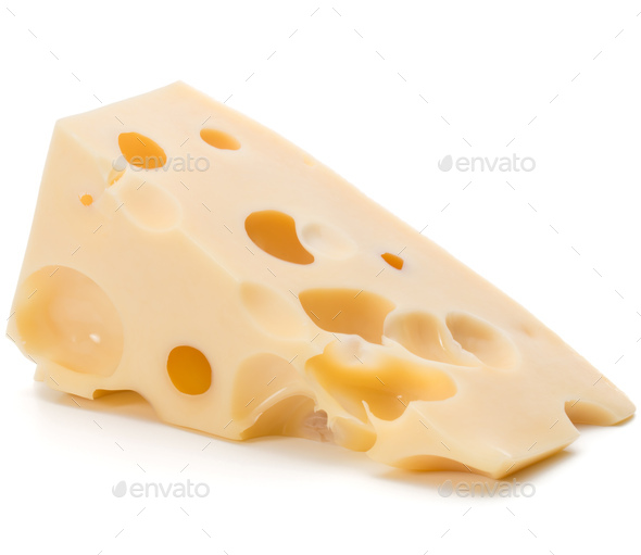 Cheese block isolated on white background cutout Stock Photo by natika