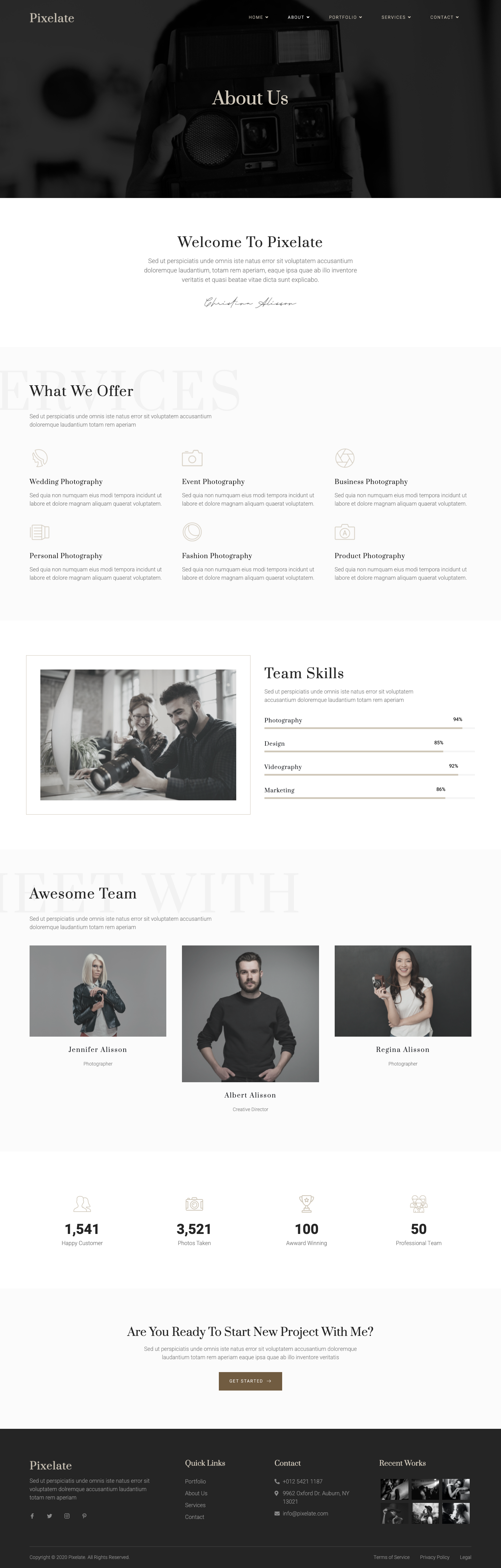Pixelate - Portfolio & Photography Elementor Template Kit by jegtheme