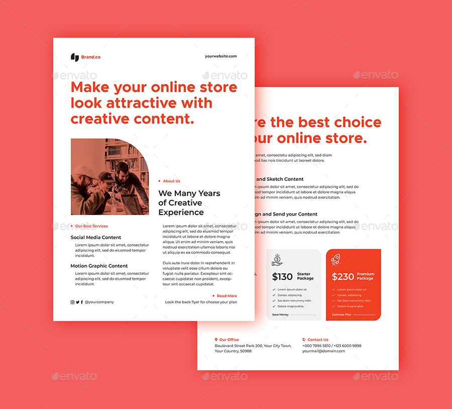 Creative Content Flyer Template, Print Templates | GraphicRiver