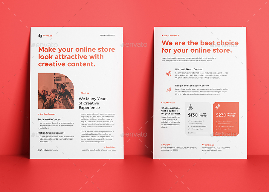 Creative Content Flyer Template, Print Templates | GraphicRiver