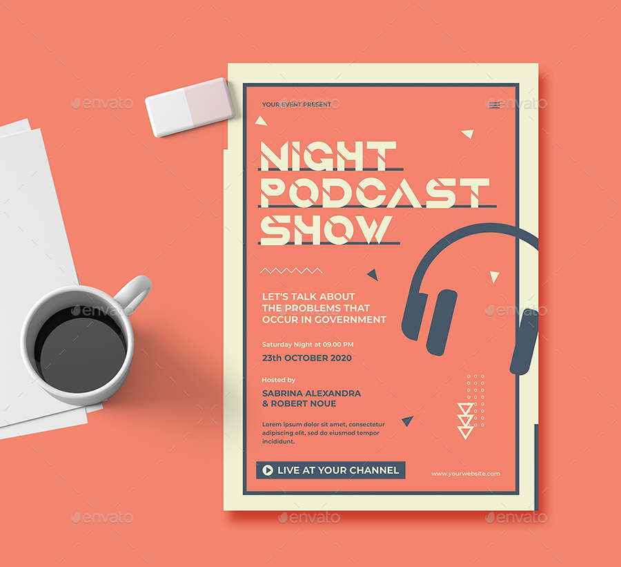 Podcast Flyer Template Set, Print Templates | GraphicRiver
