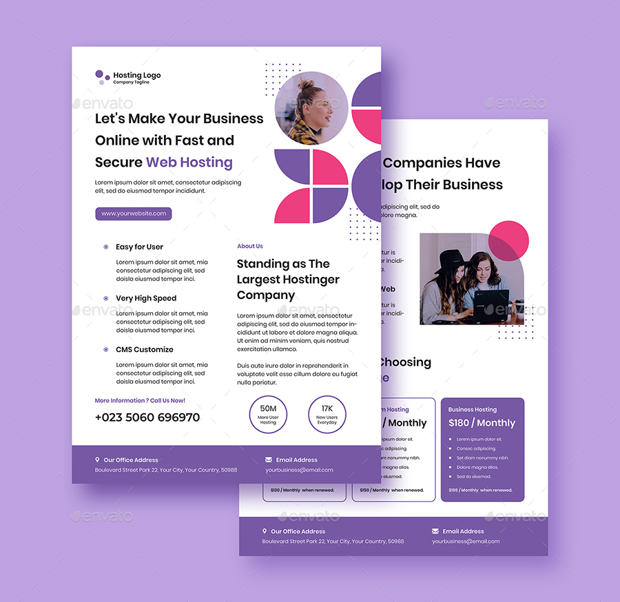 Web Hosting Flyer Template, Print Templates | GraphicRiver