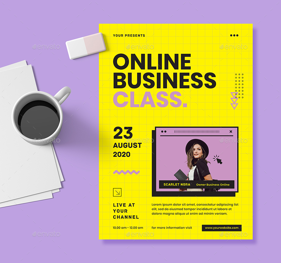 Online Business Class Flyer, Print Templates | GraphicRiver