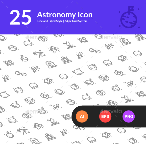 25 Astronomy Icon, Icons | GraphicRiver