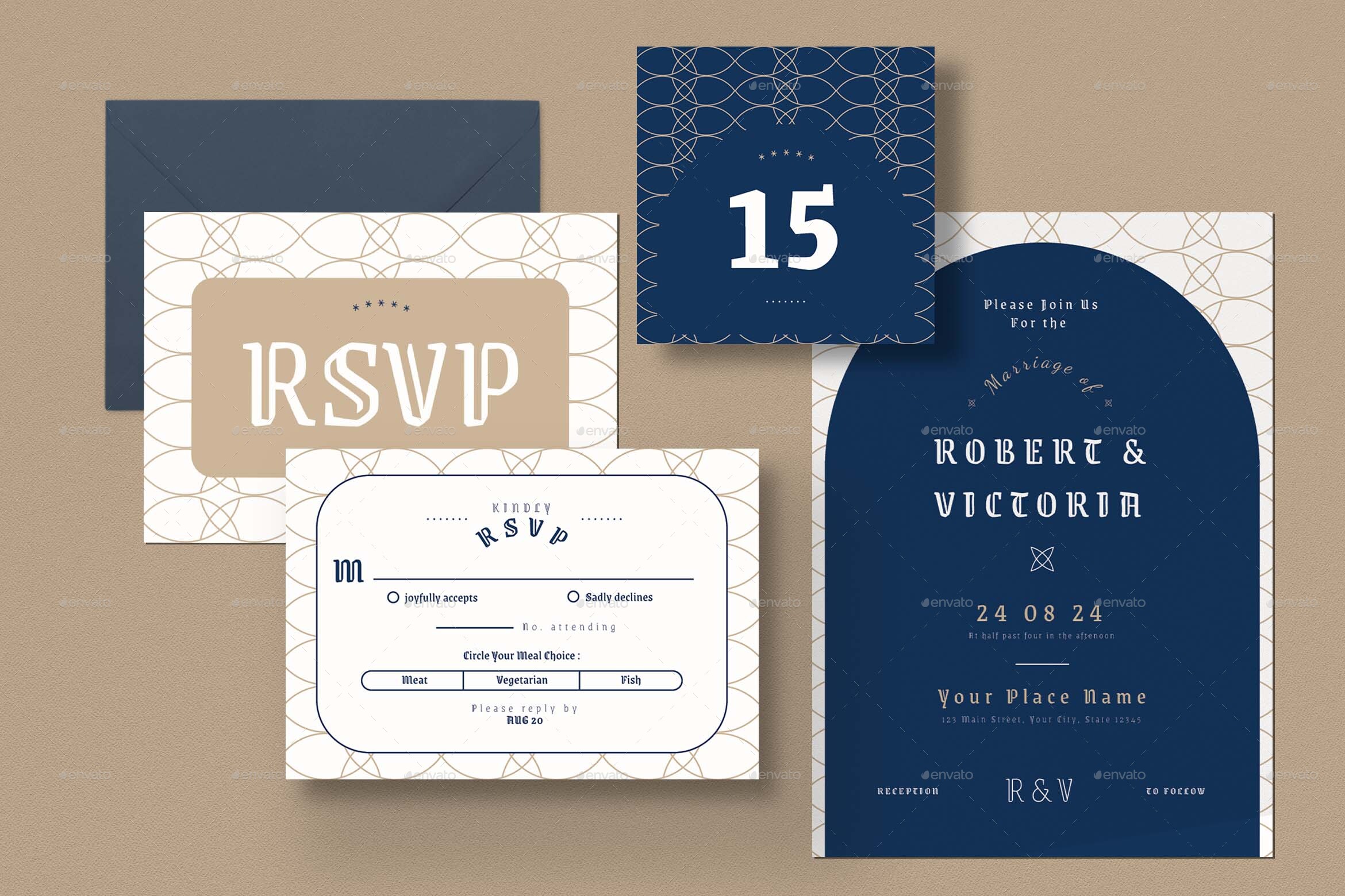 Wedding Invitation Set, Print Templates | GraphicRiver