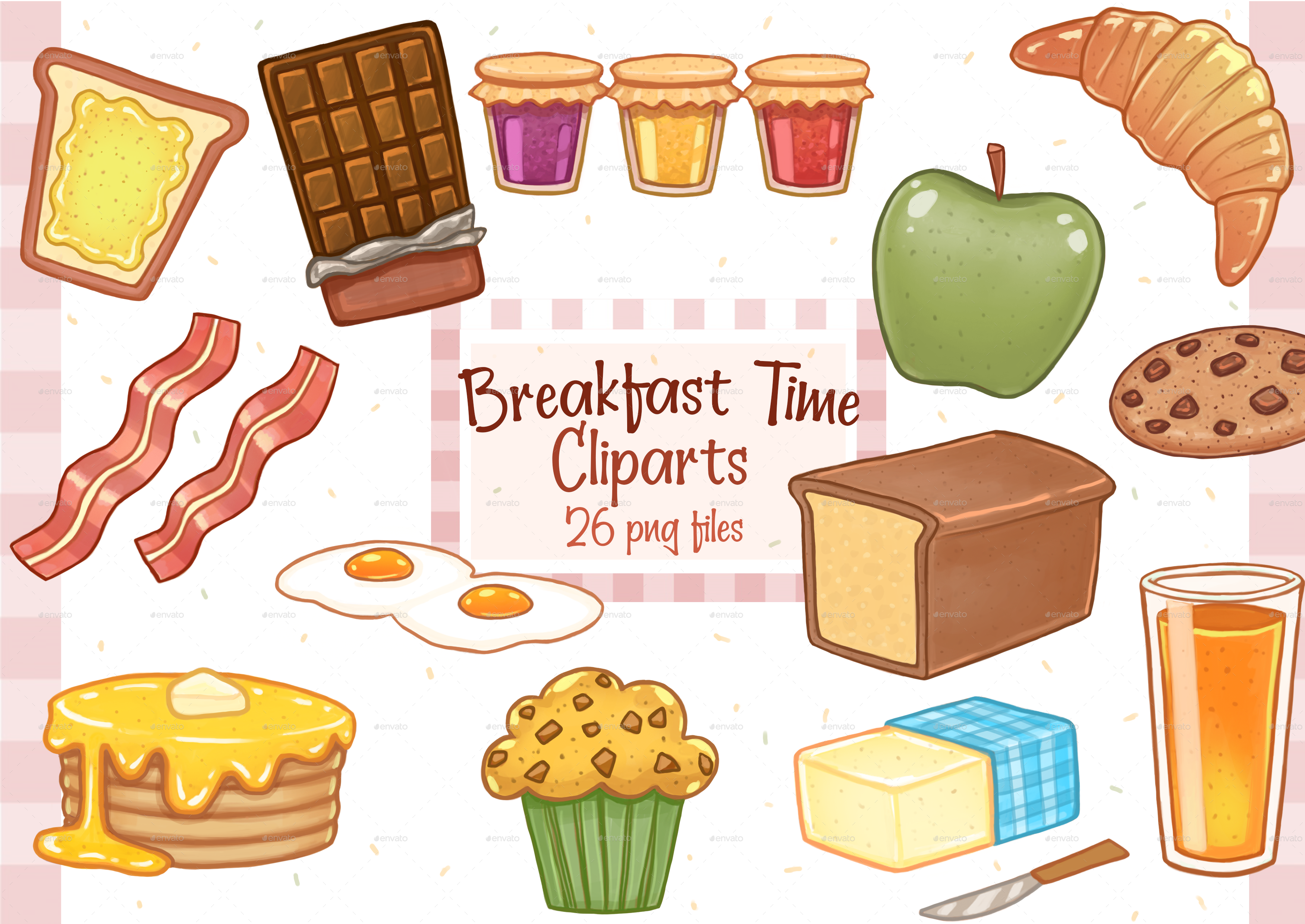 Breakfast Clipart, Graphics | GraphicRiver