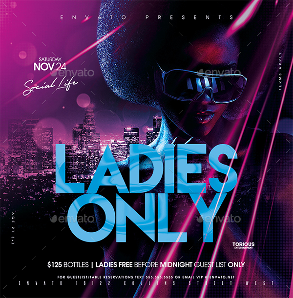 Ladies Night Flyer Template by Take2Design | GraphicRiver