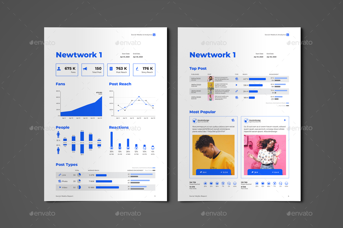 Social Media Analytics Template, Print Templates | GraphicRiver