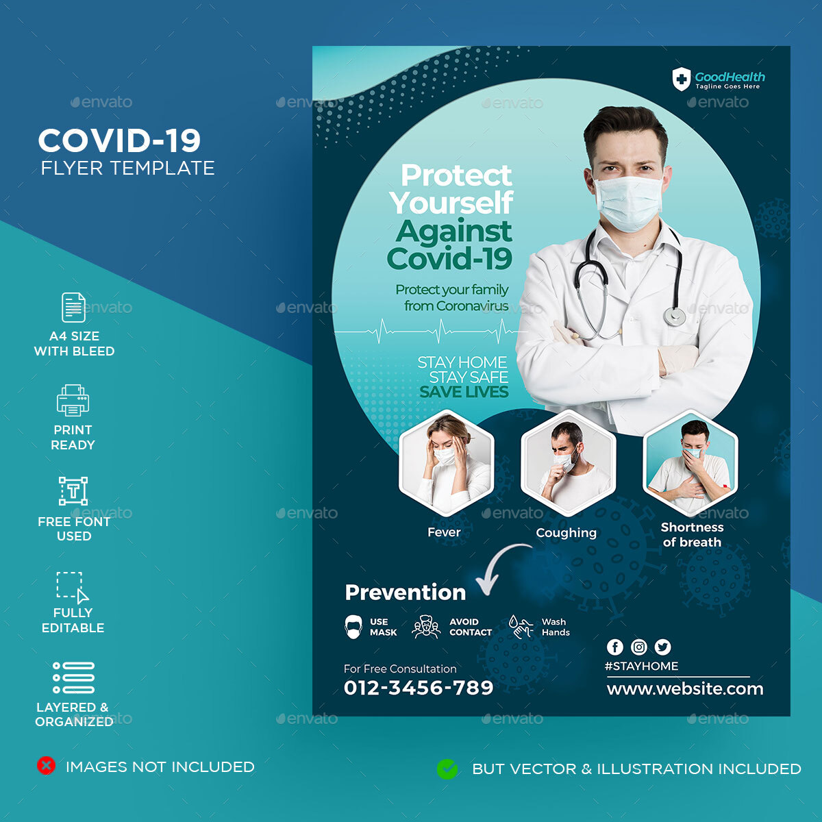 Covid-19 Flyer Templates Bundle Design, Print Templates | GraphicRiver