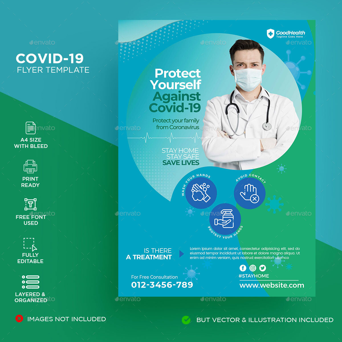 Covid-19 Flyer Templates Bundle Design, Print Templates | GraphicRiver