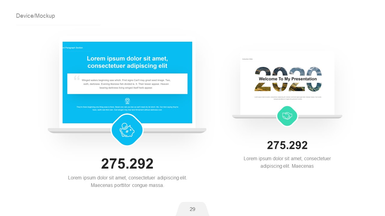 Device and Mockup PowerPoint Presentation Template, Presentation Templates