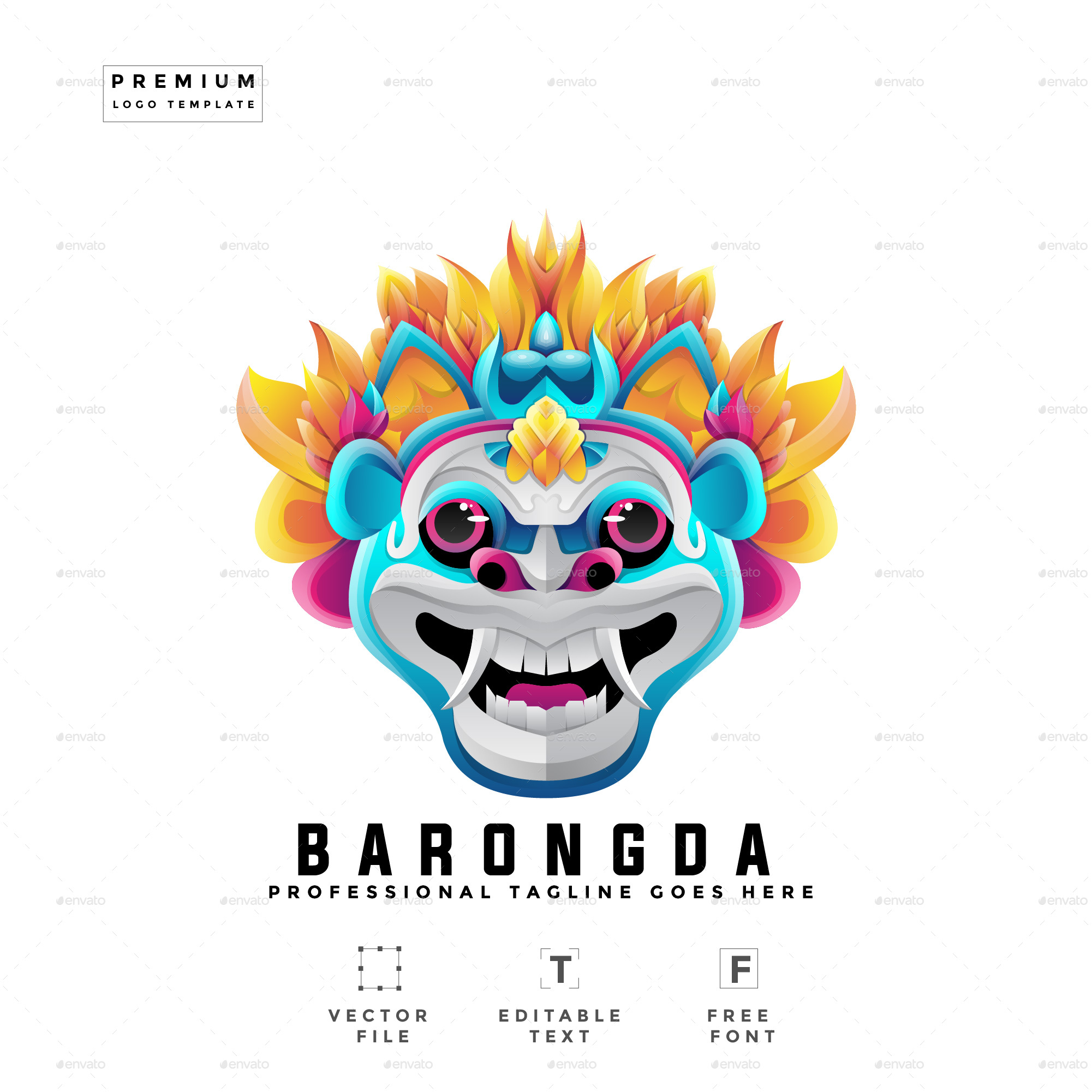Barong Colorful Logo Template, Logo Templates | GraphicRiver