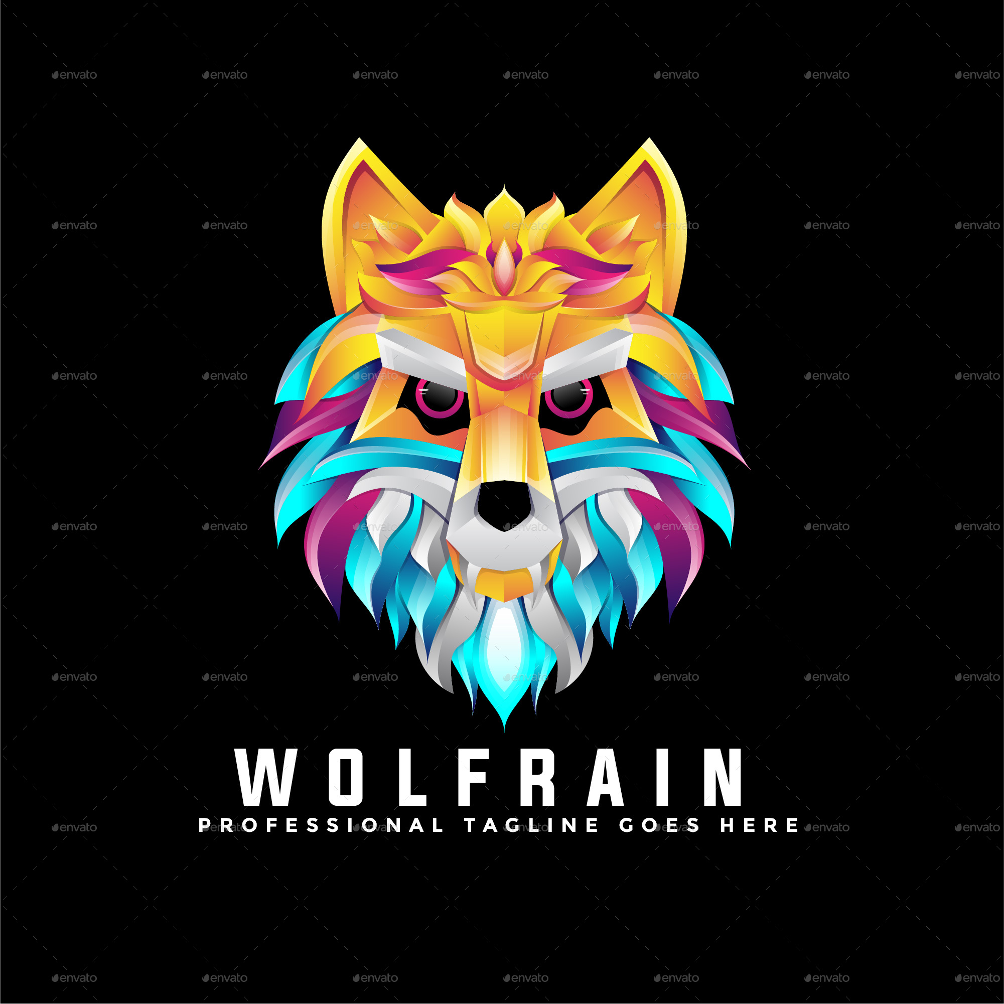 Wolf Colorful Logo template, Logo Templates | GraphicRiver