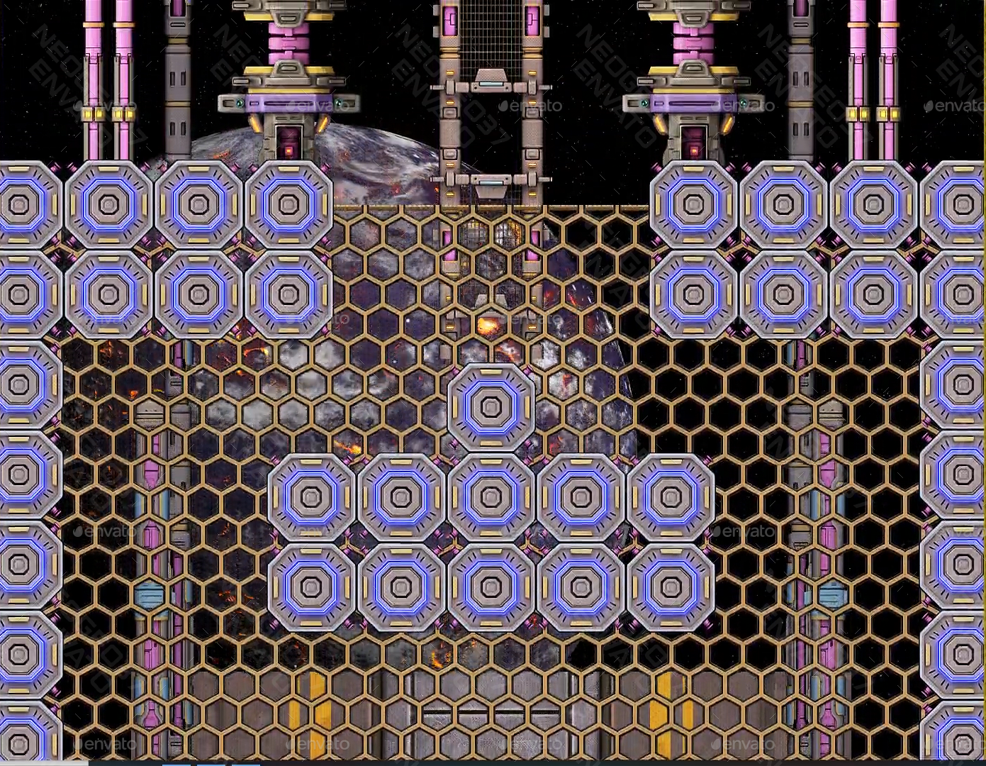 Space Scifi Tileset Vol.3, Game Assets | GraphicRiver