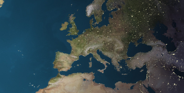 Rotating Earth With Lights 02, Motion Graphics | VideoHive