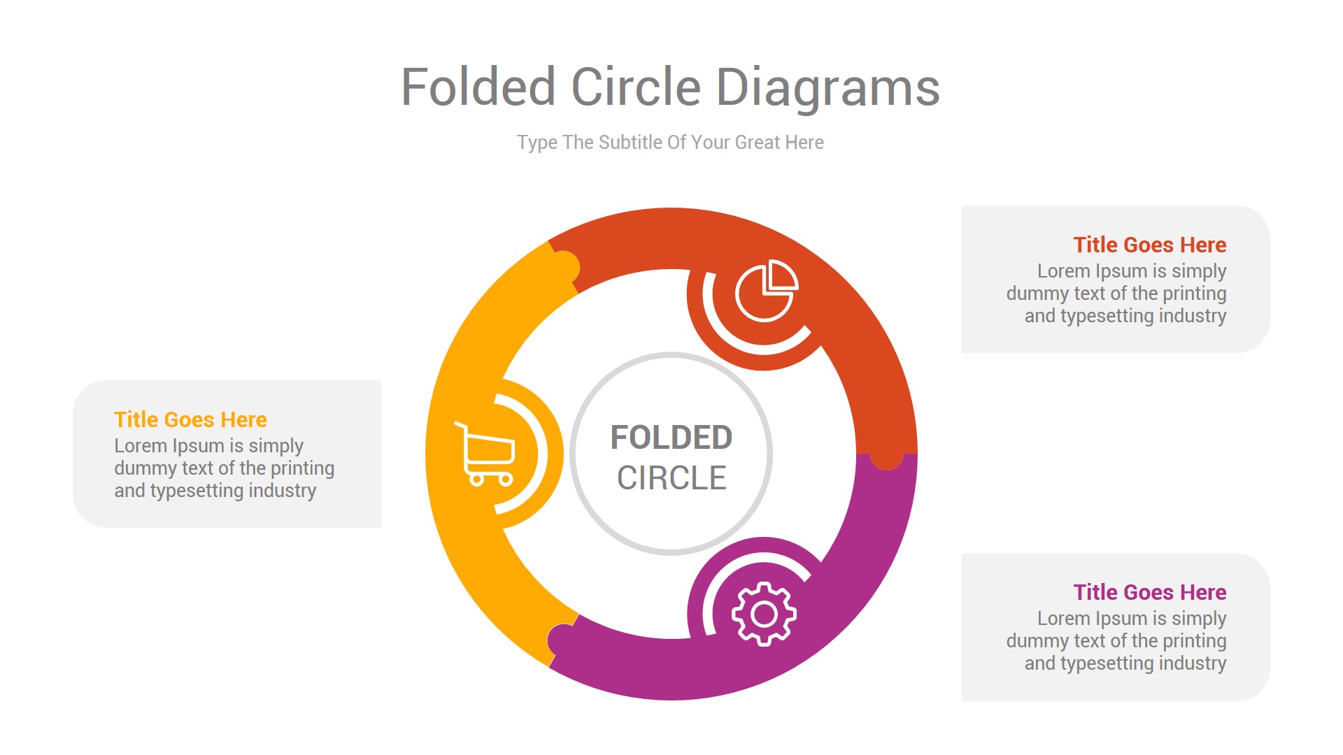 Folded Circle Diagrams Keynote & Illustrator Template by Neroox ...