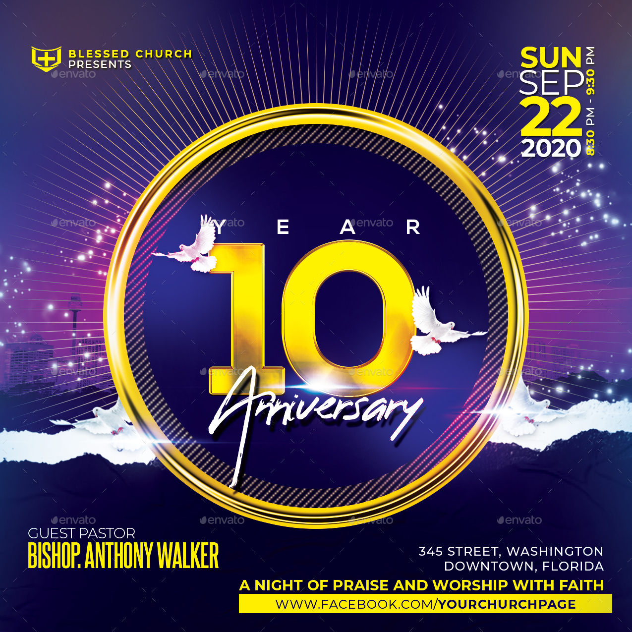 Church Anniversary Flyer/Poster, Print Templates | GraphicRiver