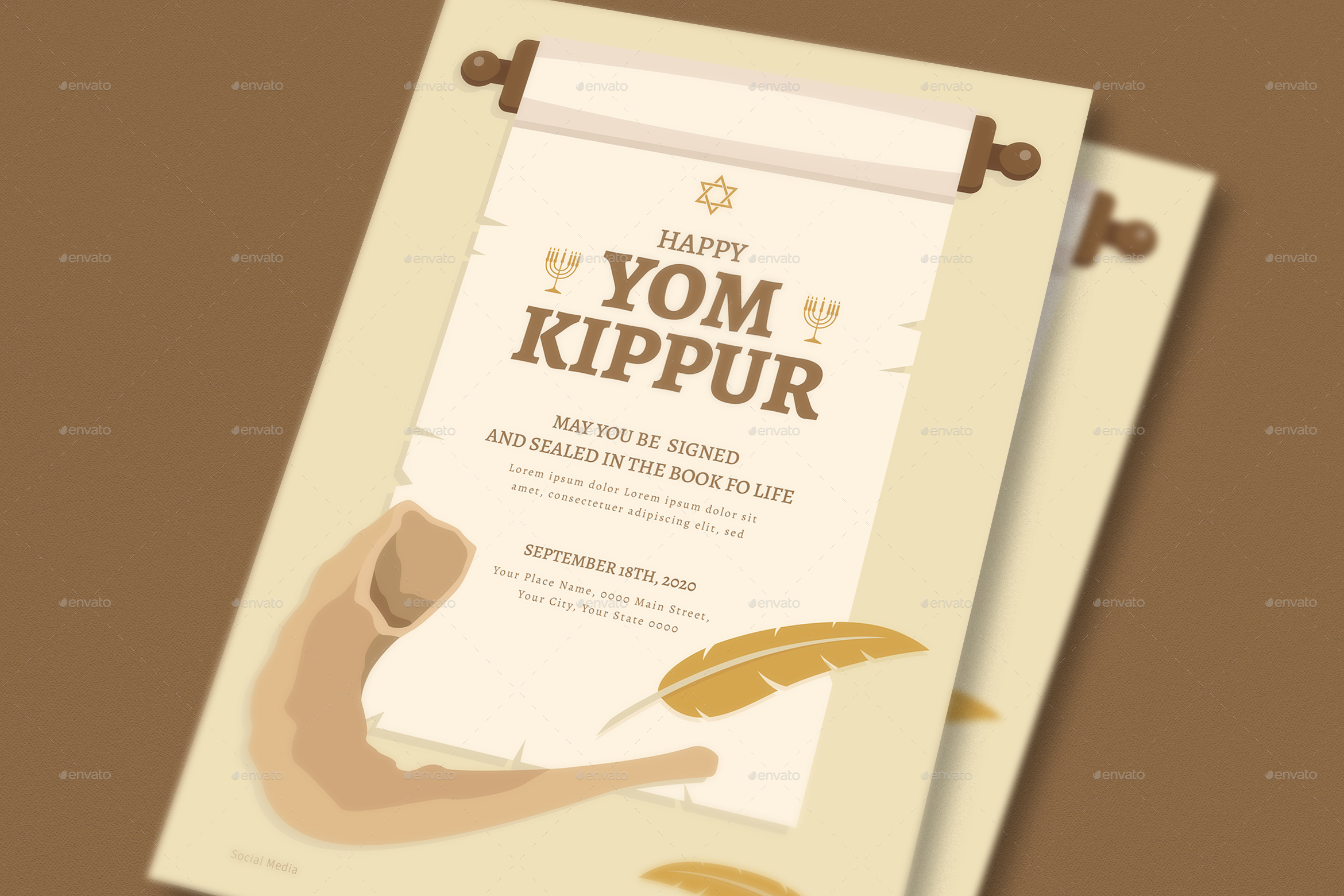 Yom kippur Flyer Set, Print Templates | GraphicRiver