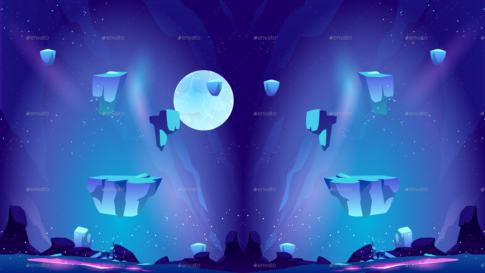 Space Parallax Backgrounds, Game Assets | GraphicRiver