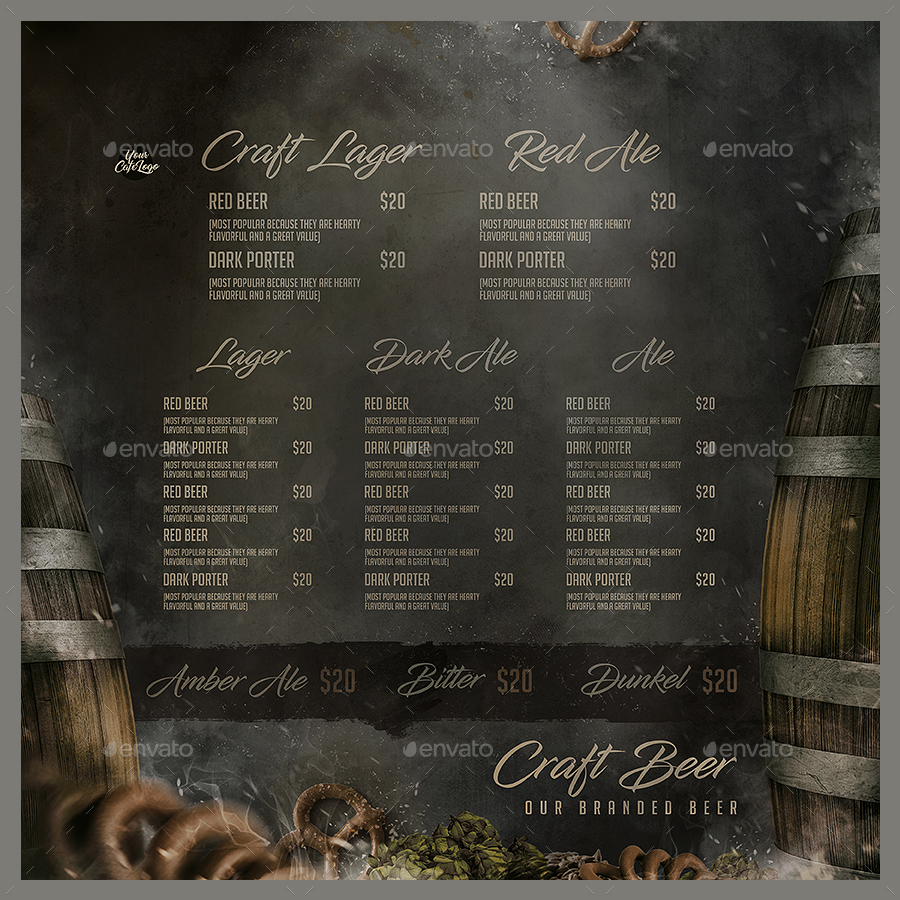 Beer Menu Template, Print Templates | GraphicRiver