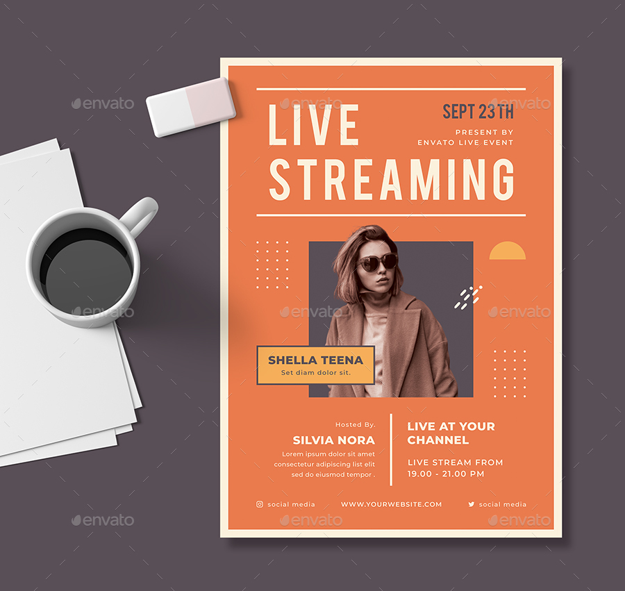 Live Stream Event Flyer Template, Print Templates | GraphicRiver