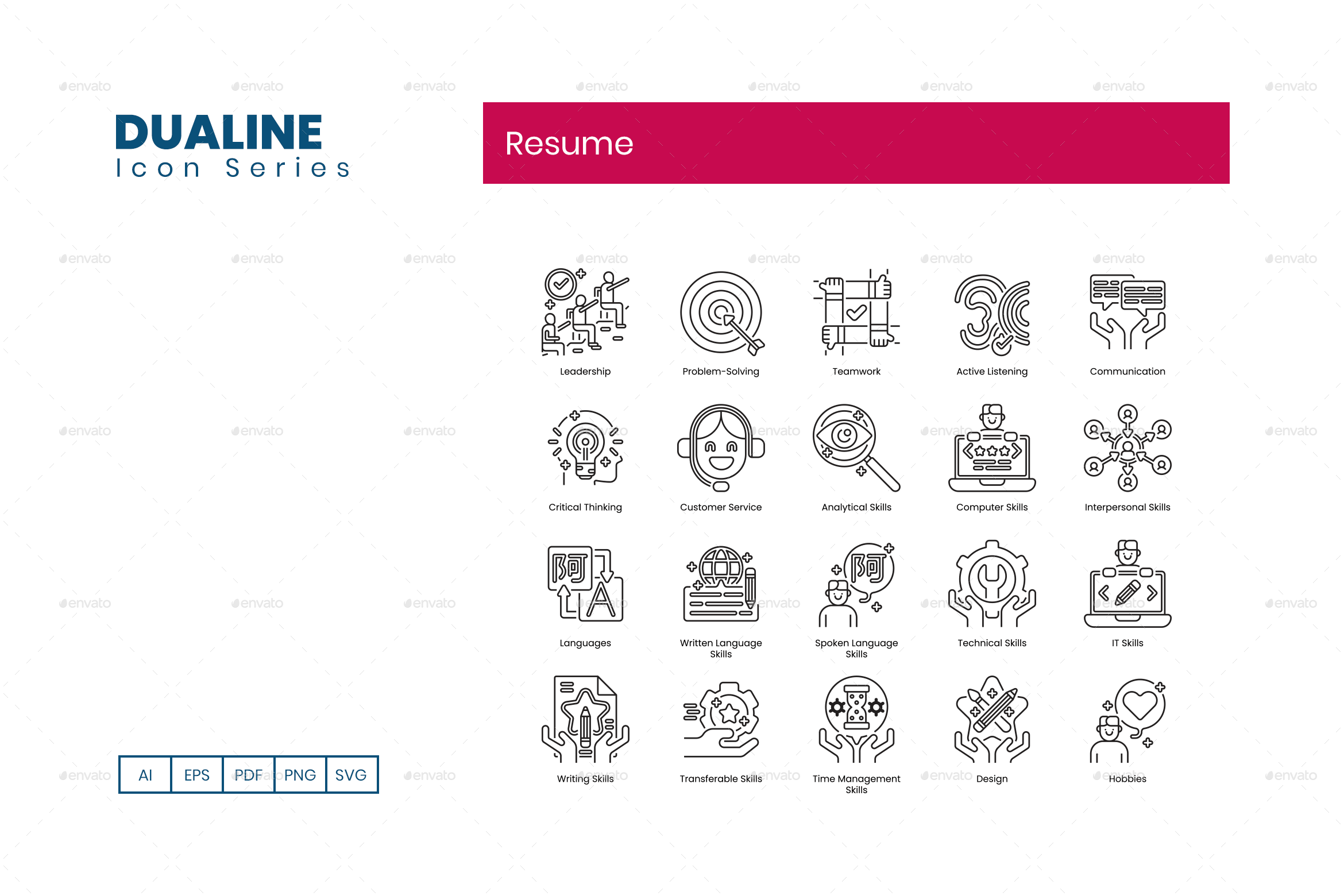 80 Resume Icons, Icons | GraphicRiver