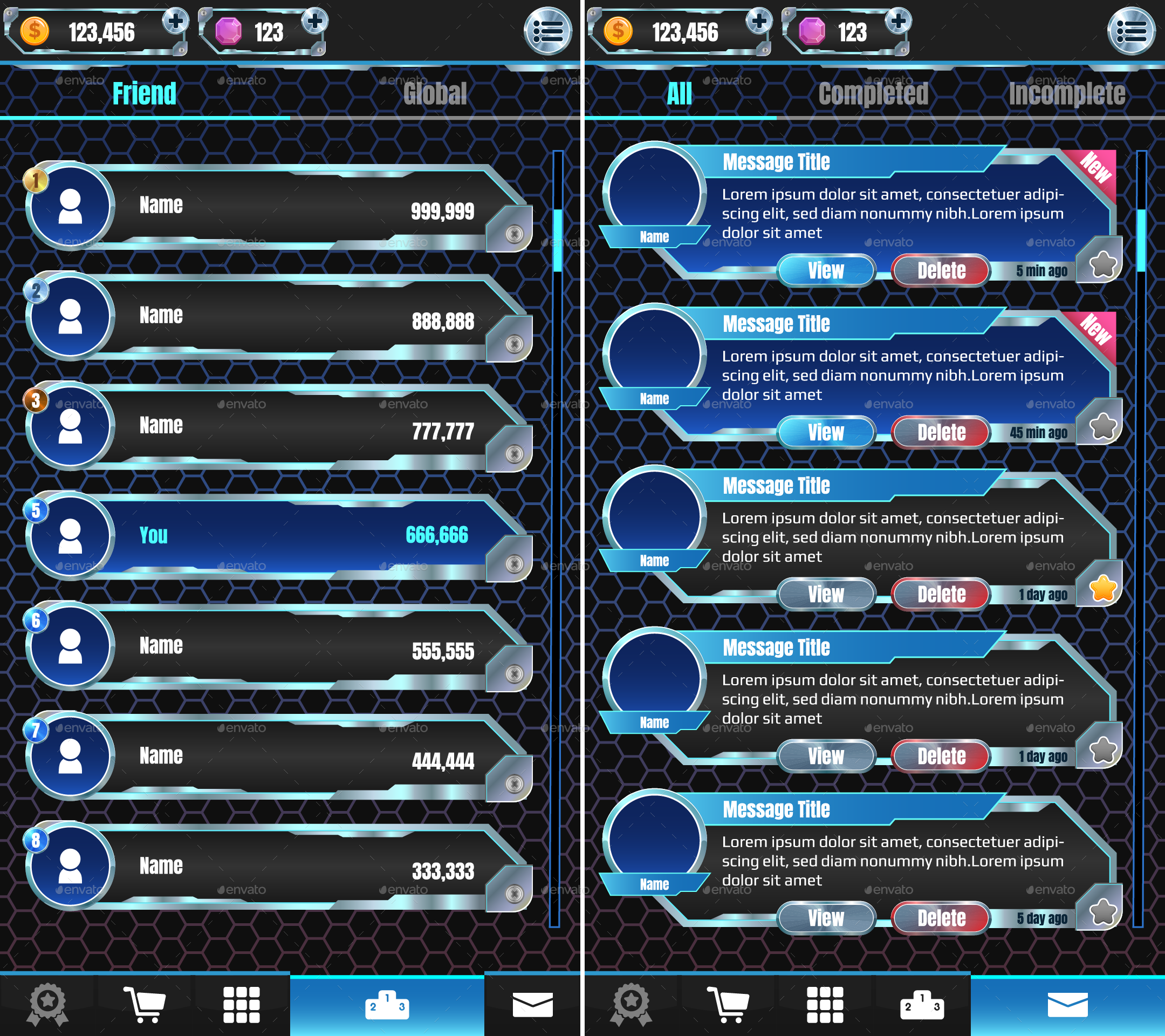 Metal Theme GUI Pack 12, Game Assets | GraphicRiver