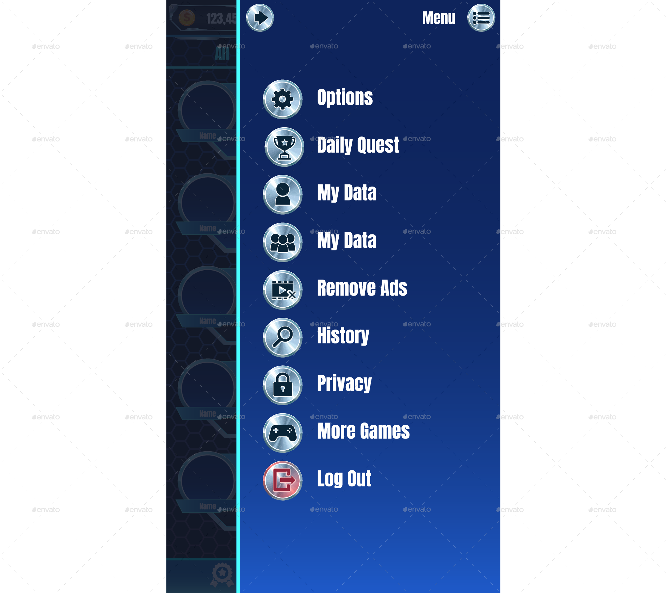 Metal Theme GUI Pack 12, Game Assets | GraphicRiver