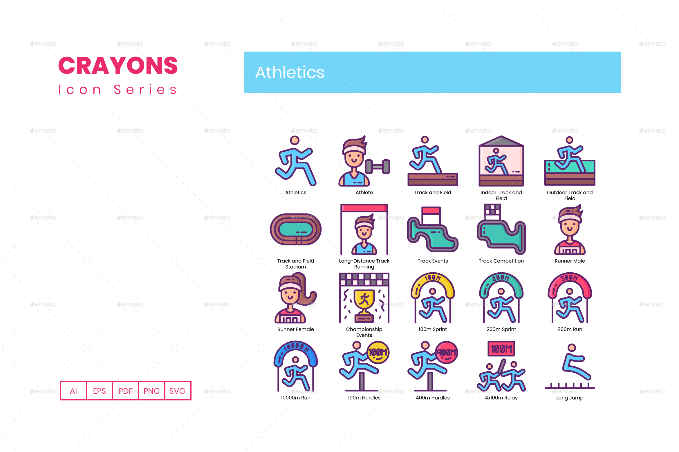 Athletics Icons, Icons | GraphicRiver