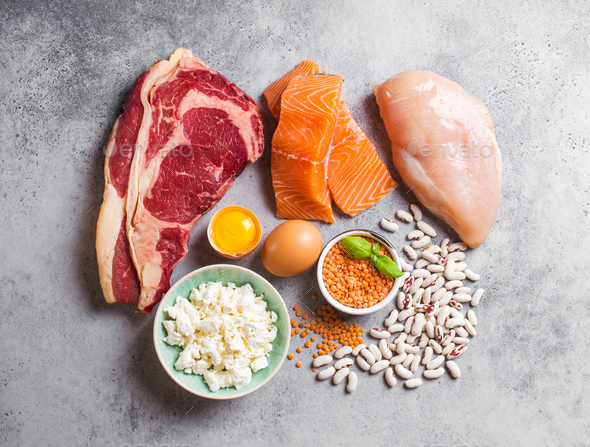 Natural sources of protein Stock Photo by its_al_dente | PhotoDune